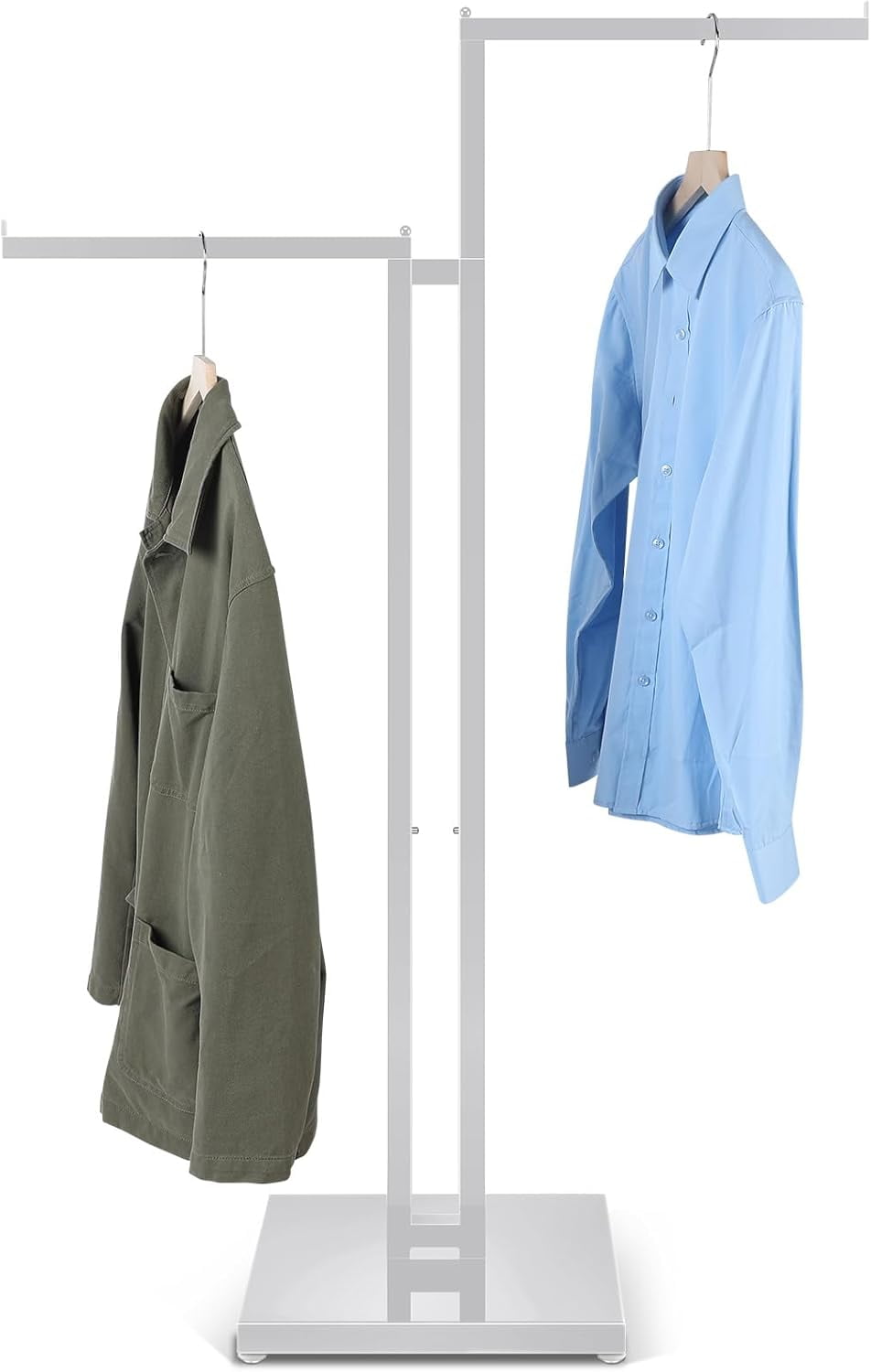 2 Way Clothing Rack with 16 Straight Arms Adjustable From 48 to 72 ...