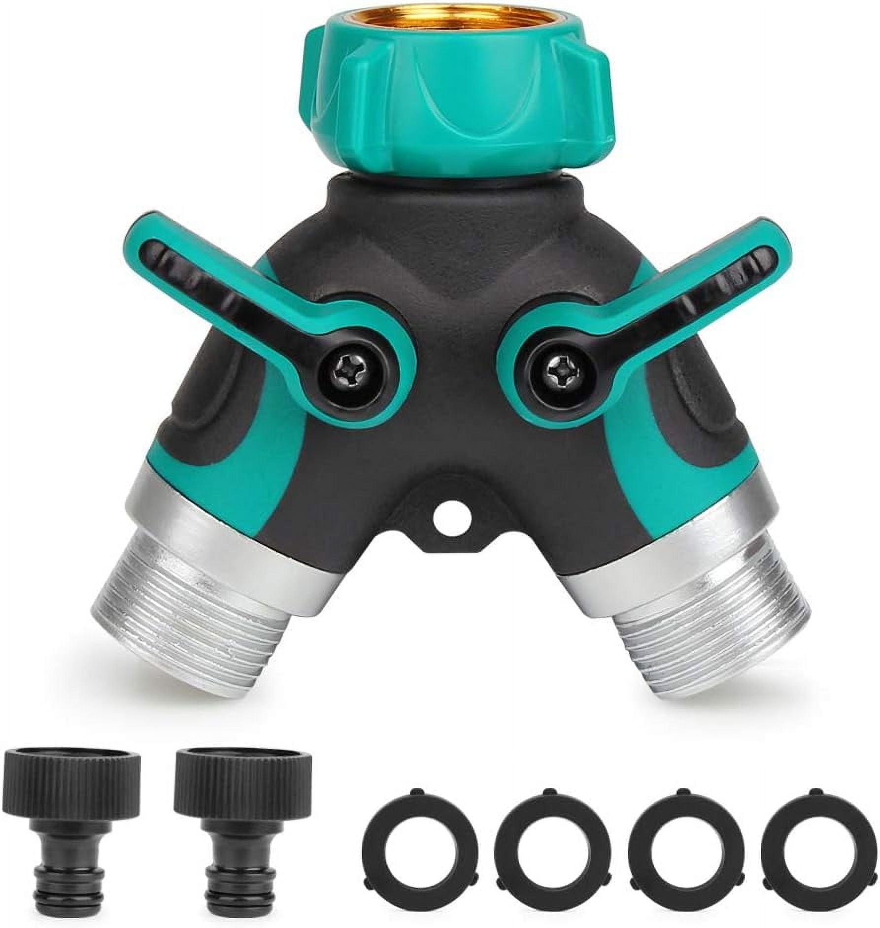 2-Way Distributor Hose Splitter, Y Valve with Adjustable Water Flow ...