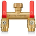 2-Way Garden Hose Splitter Red Heavy Duty 3/4-Inch GHT Thread Adapter ...