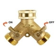 2 Way Heavy Duty Garden Hose Splitters,Solid Brass 2-Way Water Hose ...
