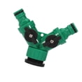2 Way Heavy Type Garden Hose Splitter Y Splitter Grip Shut Off Valves ...
