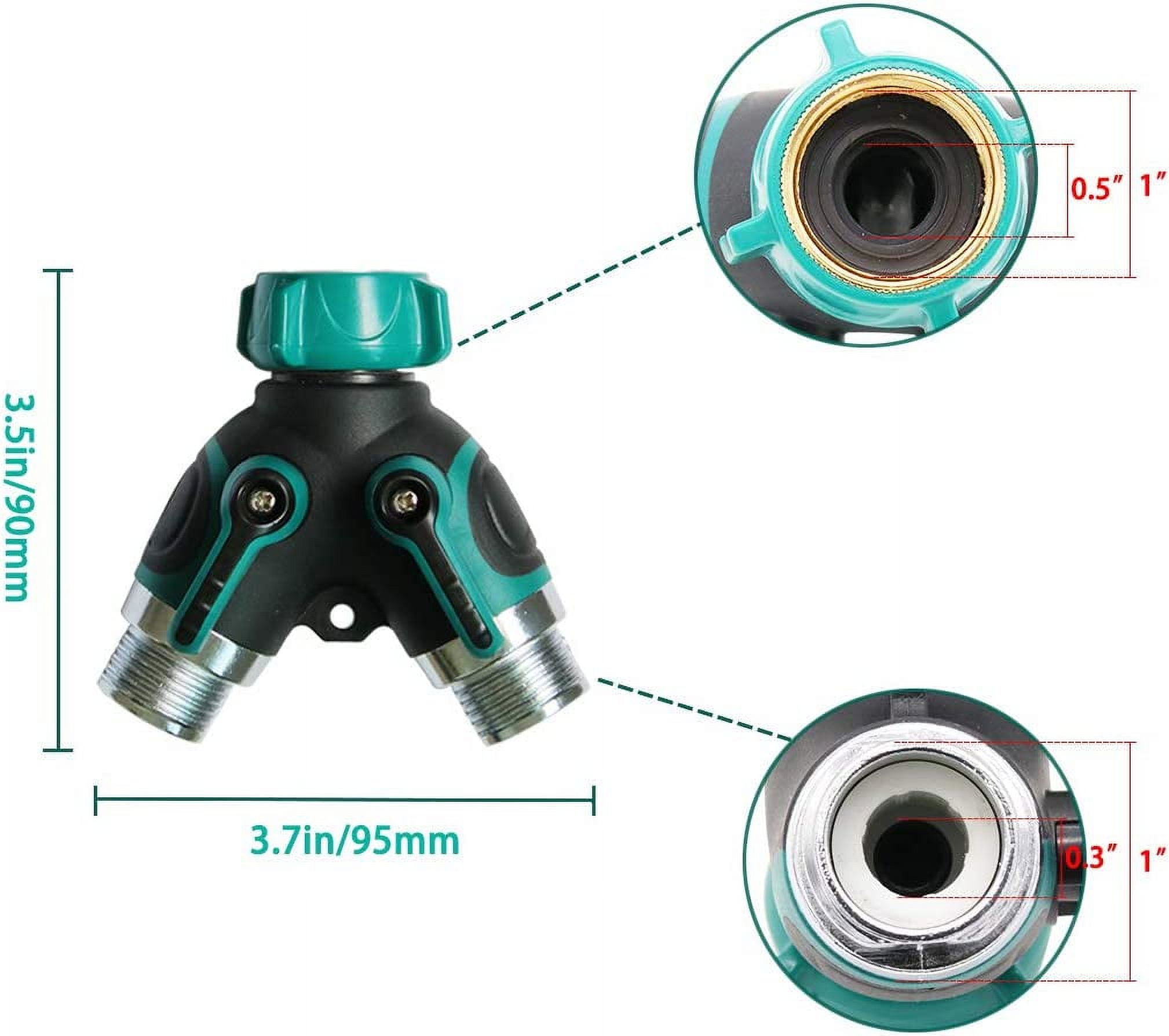 2 Way Hose Splitter, 2 Way Water Splitter Heavy Duty, Garden Faucet ...