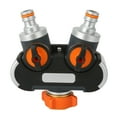 2 Way Hose Splitter with Valve Garden Irrigation Faucet Connector ...