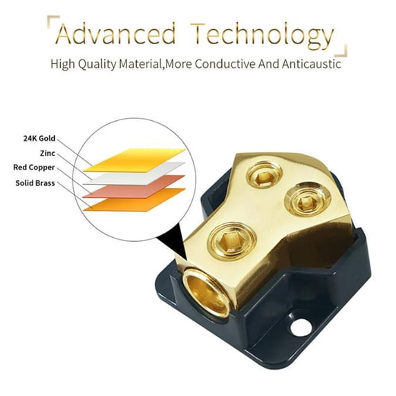 2 Way Power Distribution Block Power/Ground Splitter 0/4gauge AWG For ...