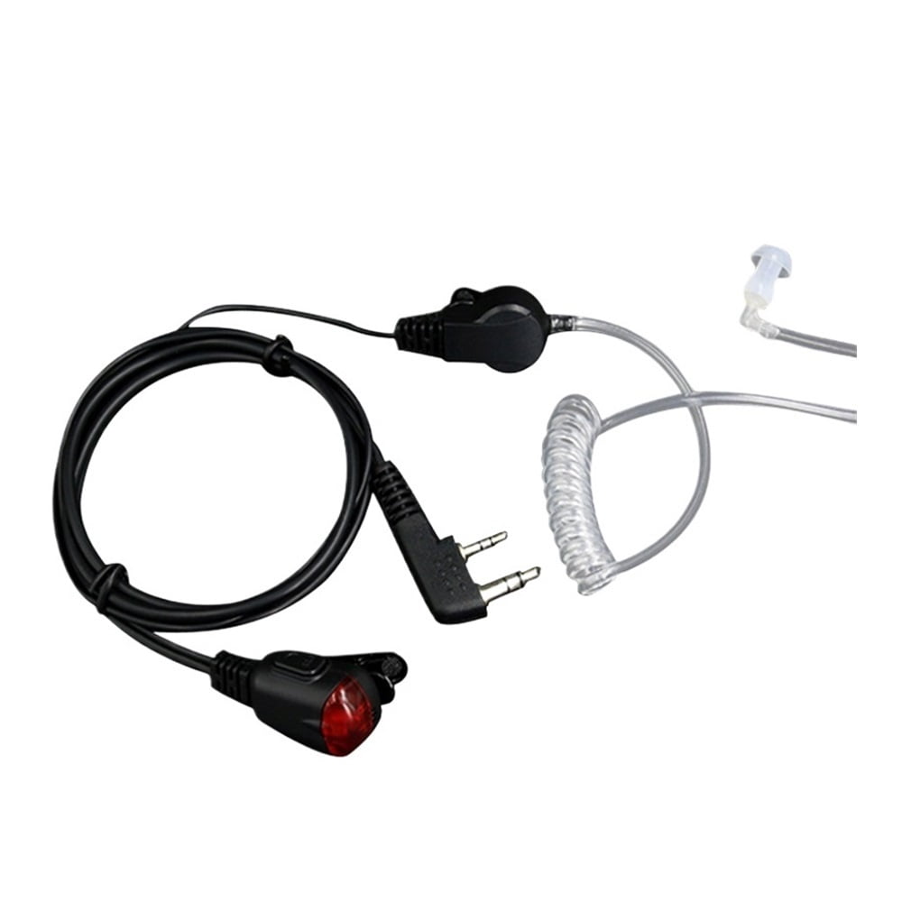 2 Way Radio Air Acoustic Tube Headset With Lamp 2 Pin K Type Mic ...