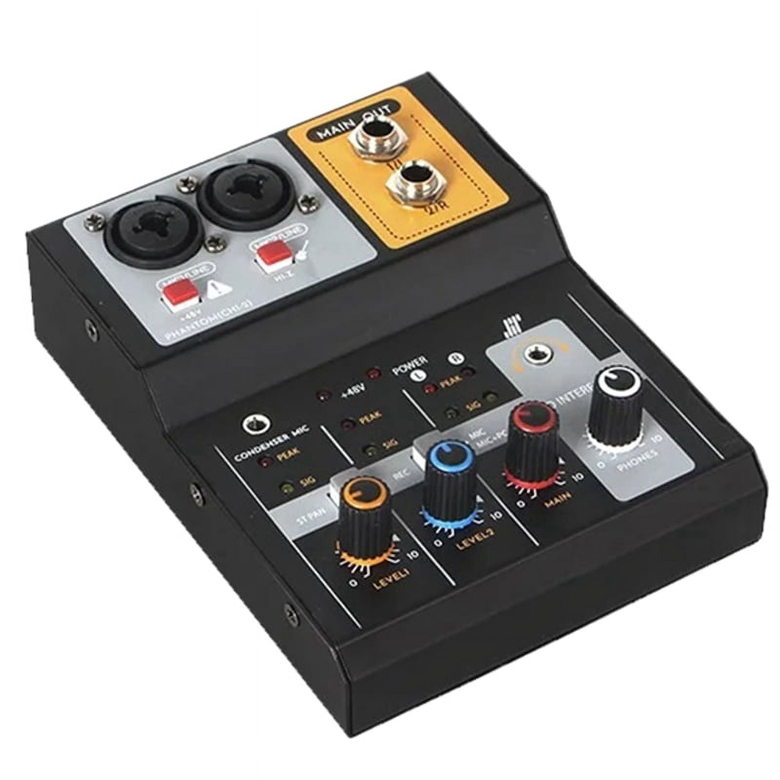 2-Way Recording Mixer USB Computer External Sound Card Live Karaoke DJ ...