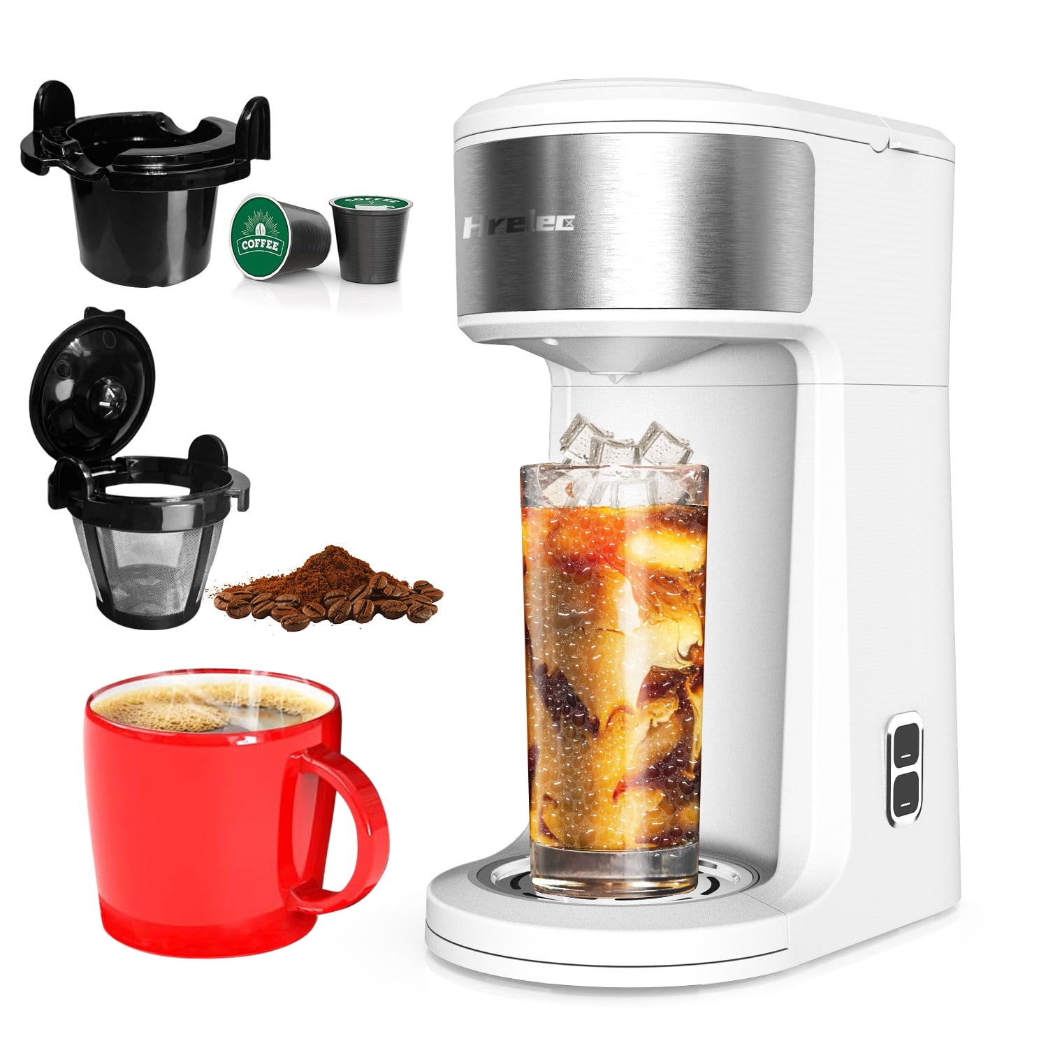2-Way Single Serve Coffee Maker Brewer for Capsule and Ground Coffee ...