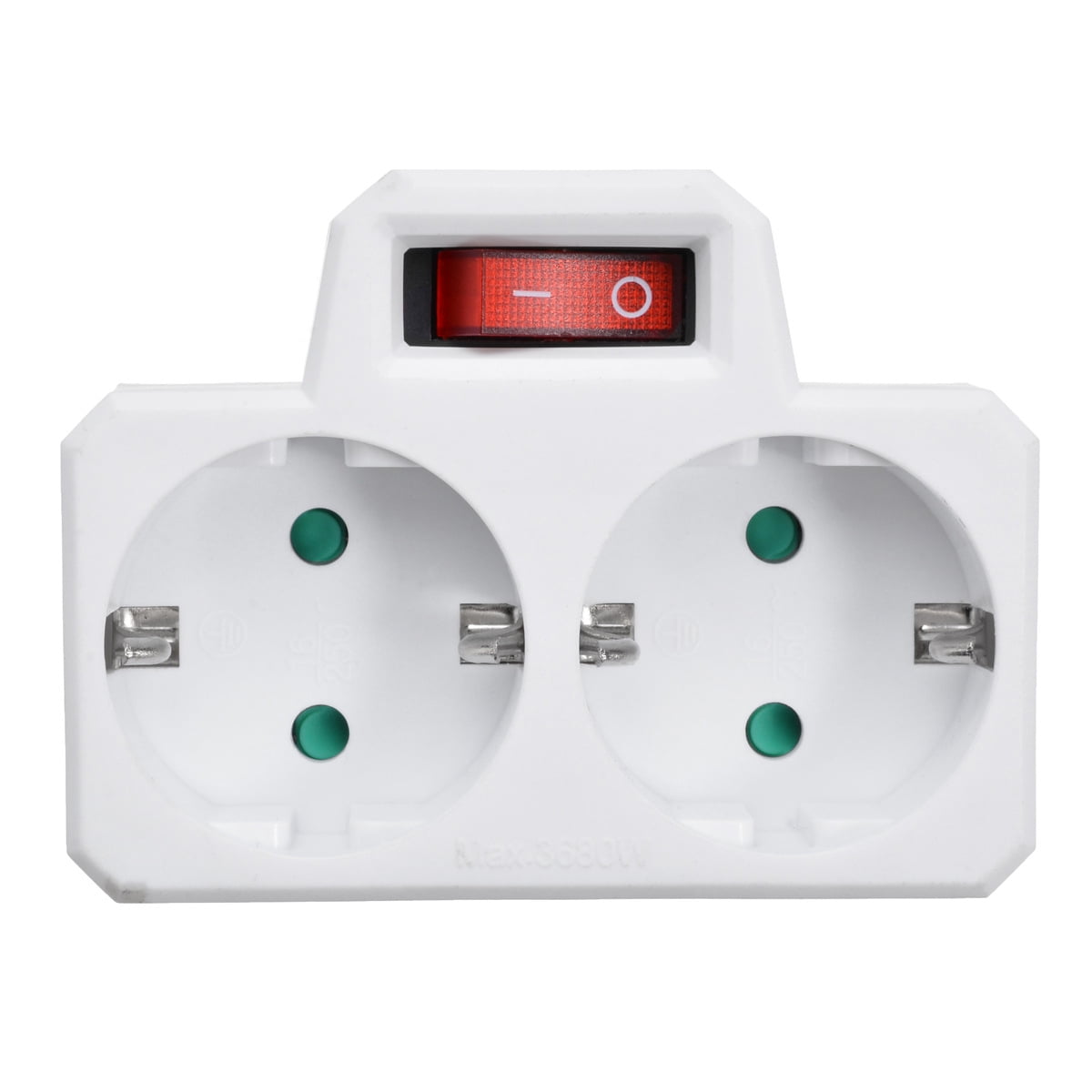 2-Way Socket Adapter with Switch Multiple Plug EU Converter European ...