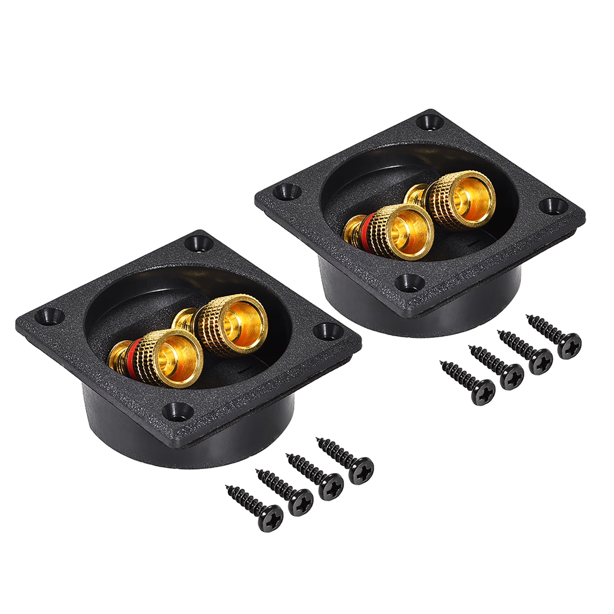 2-Way Square Speaker Box Terminal Binding Post Stereo Screw Cup ...