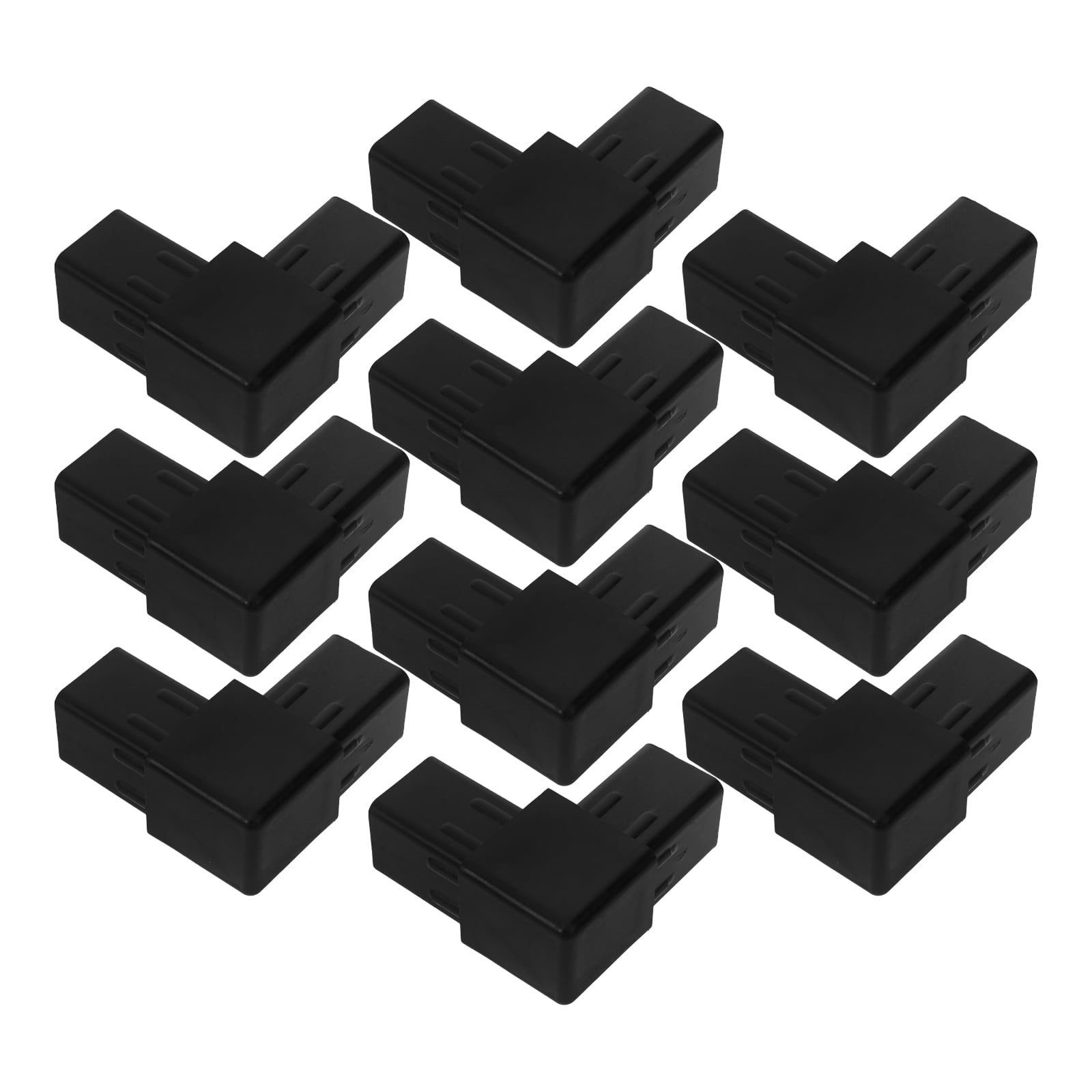 2 Way Square Tubing Fittings Connector Pipeline Connector Plastic Black ...