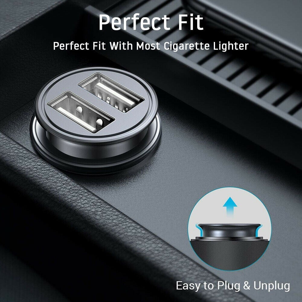 2 Way USB Charger Car Dual Socket 12V Cigaret Lighter Splitter Power Adapter - Walmart.com
