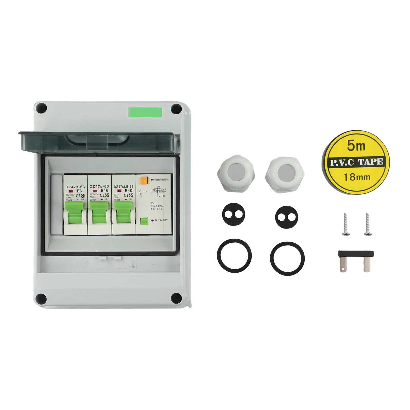 2 Way Waterproof Distribution Box 40A Ac220V Leakage Protection Circuit ...