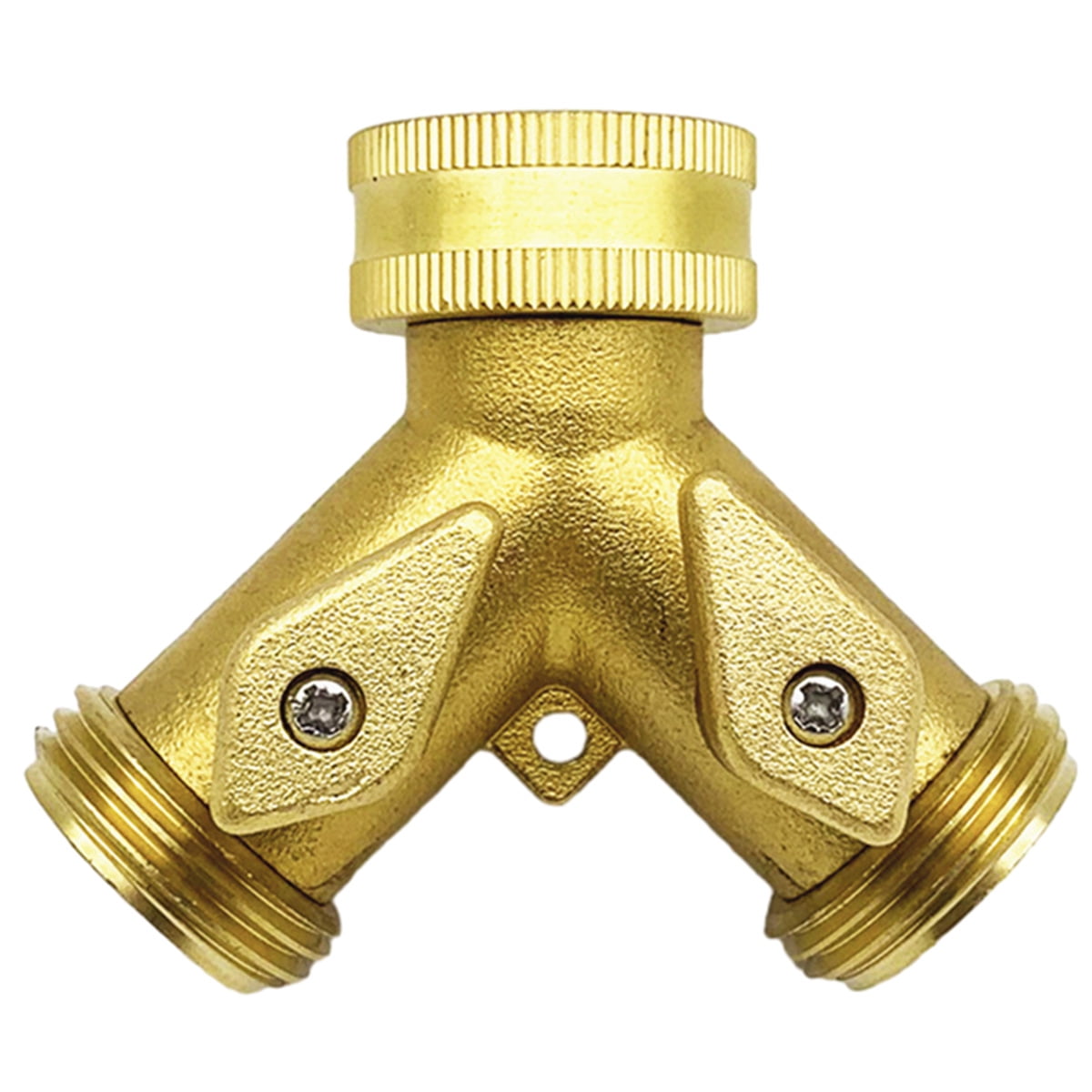 2-Way Y-Shaped Brass Garden Hose Splitter Valve, 1.22" Two-Directional ...