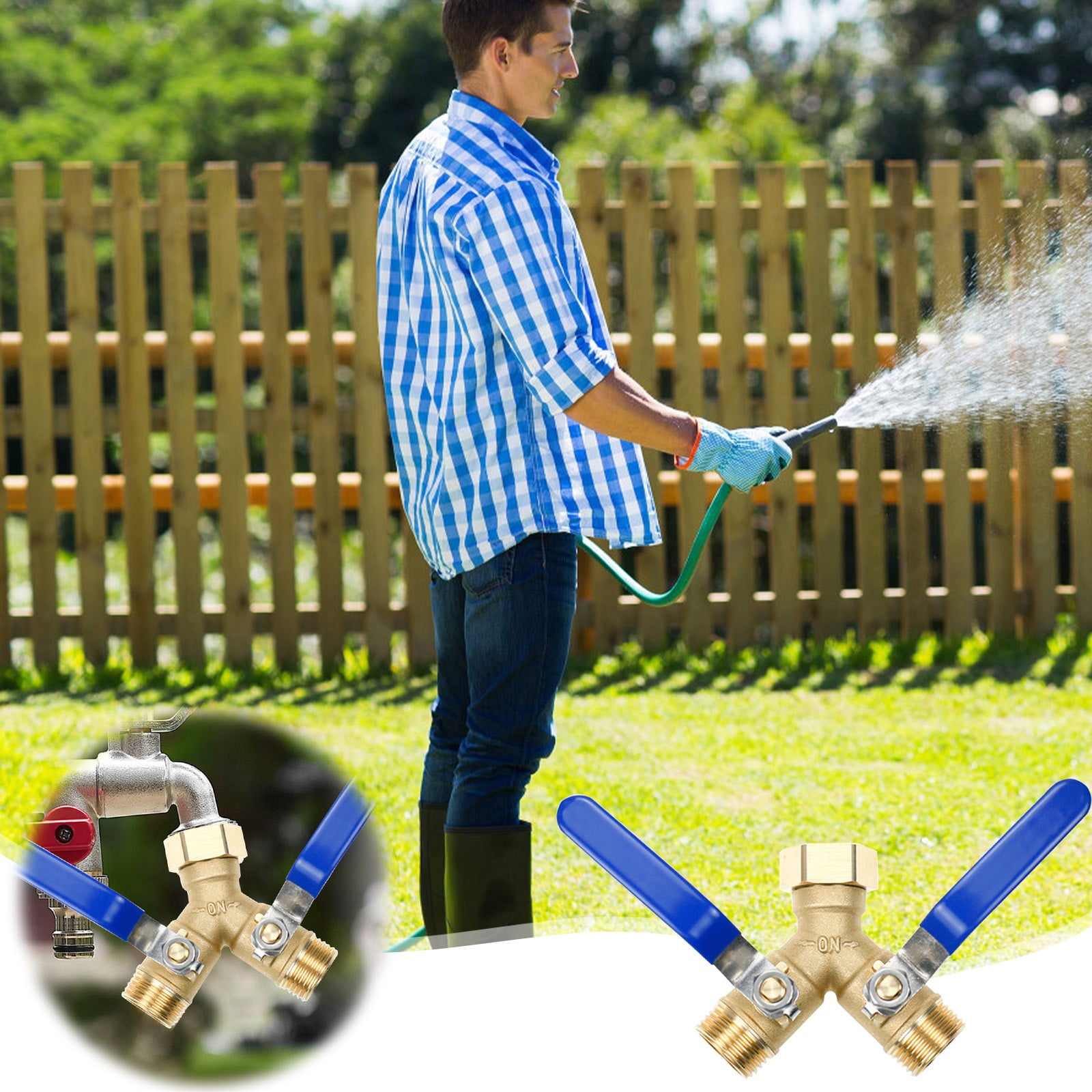 2 Way Y-Shaped Splitter Dispenser, Water Hose Splitter, Water ...