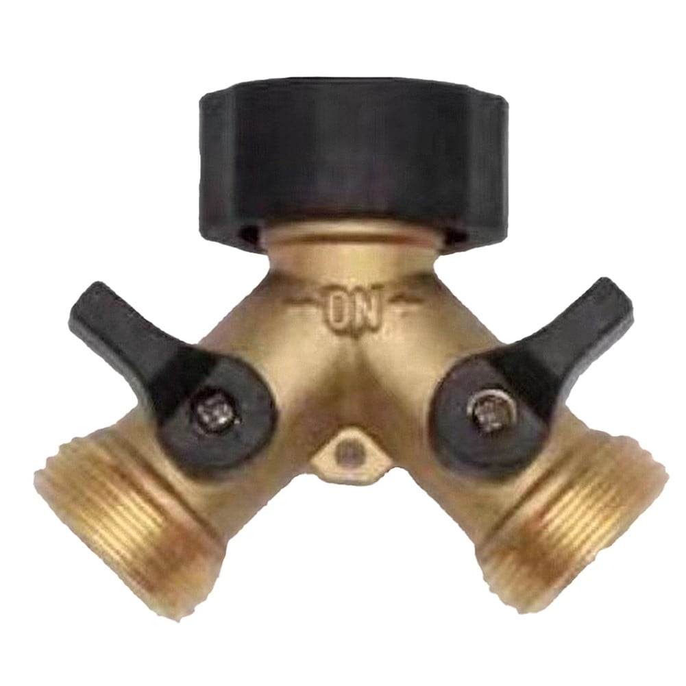 2 Way Y-Type Hose Splitter Garden Hose Distributor Brass Hose Tap ...
