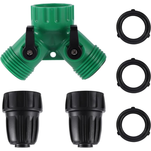 2 Way Y Water Splitter Connector for 3/4" Inch Garden Hose Spigot ...