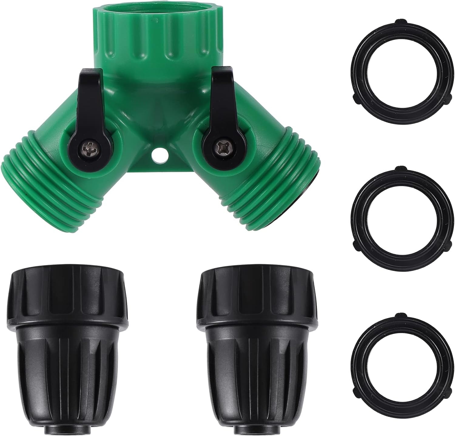 2 Way Y Water Splitter Connector for 3/4" Inch Garden Hose Spigot ...