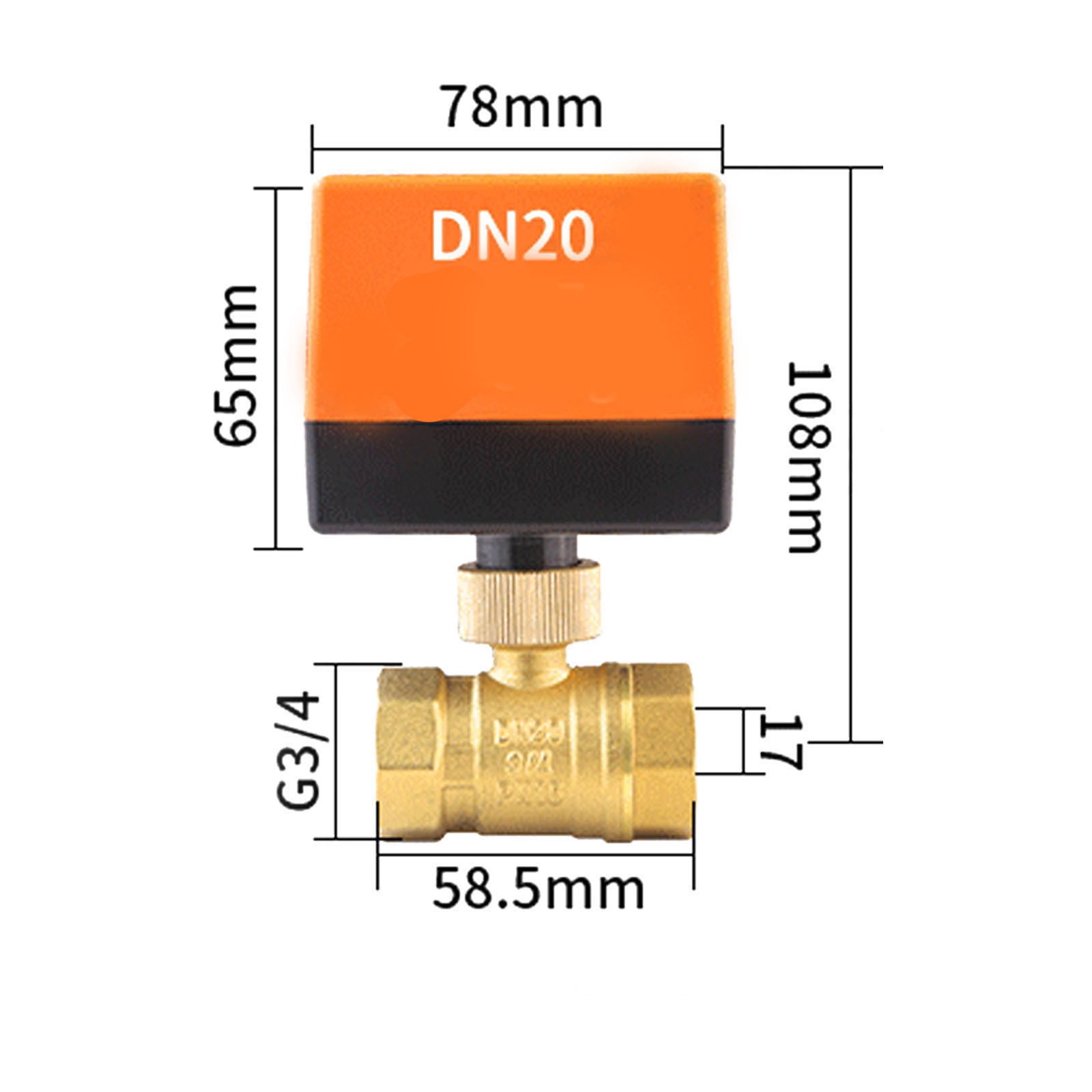 2-Way Zone Valve Motorised Motor Ball Valve Home DIY Air Conditioning ...