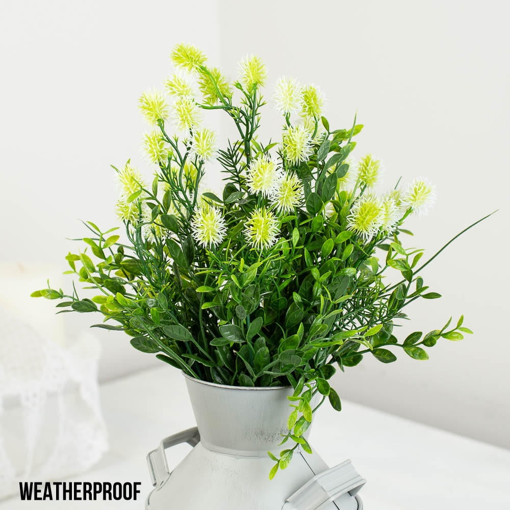 2 Weatherproof Artificial Wildflower Bushes - Bring the Lushness of ...