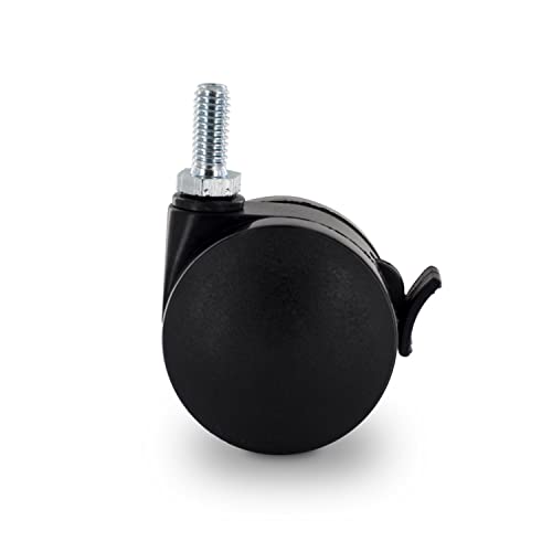 2" Wheel Diameter | Black Nylon Swivel Non Hooded Twin Wheel Furniture ...