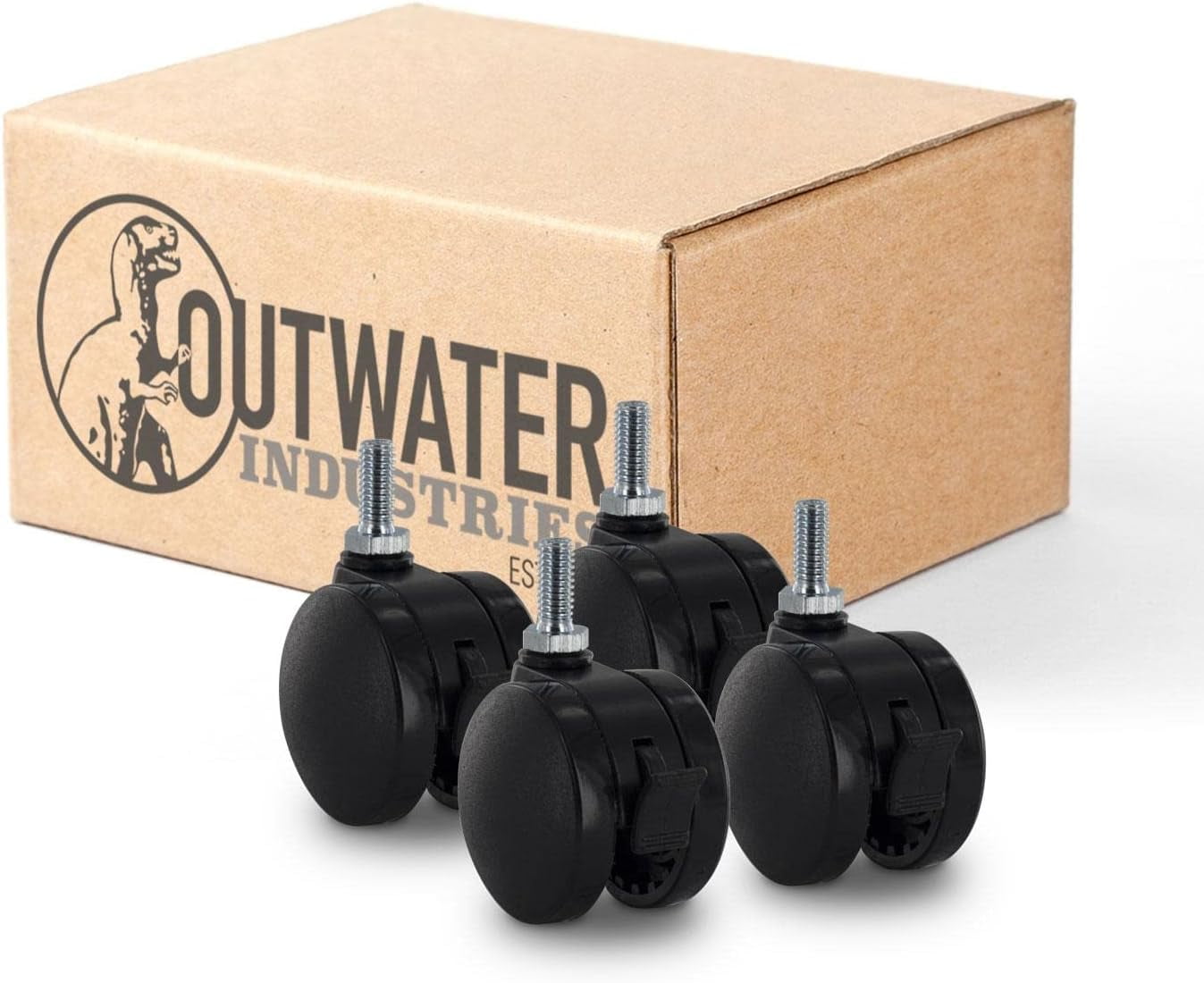2" Wheel Diameter | Black Nylon Swivel Non Hooded Twin Wheel Furniture ...