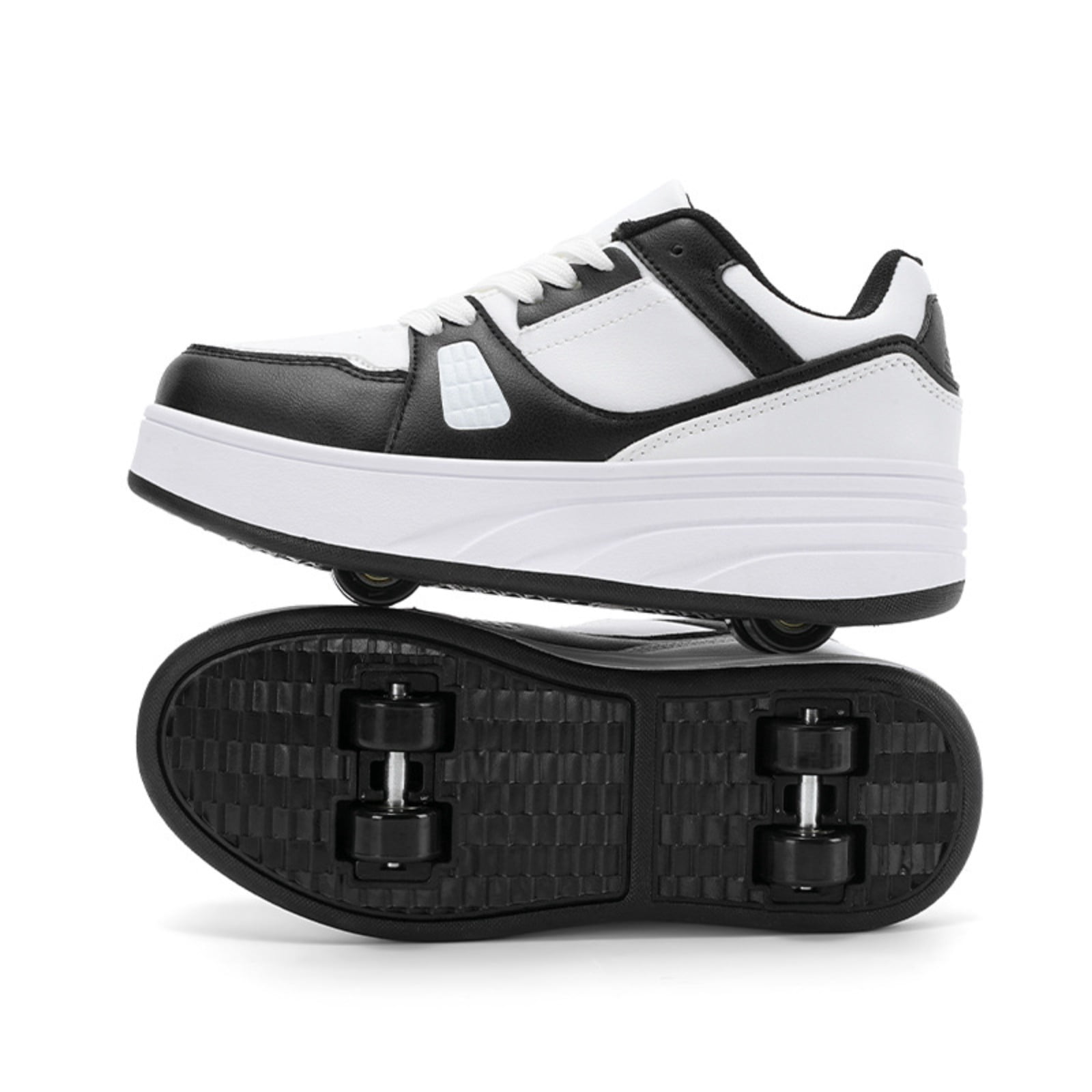 2 Wheel Roller Skate Shoes Rolling Sneakers Retractable Wheels Casual ...