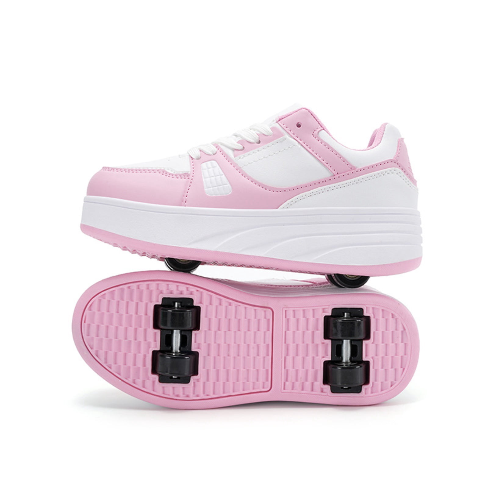 2 Wheel Roller Skate Shoes Rolling Sneakers Retractable Wheels Casual ...