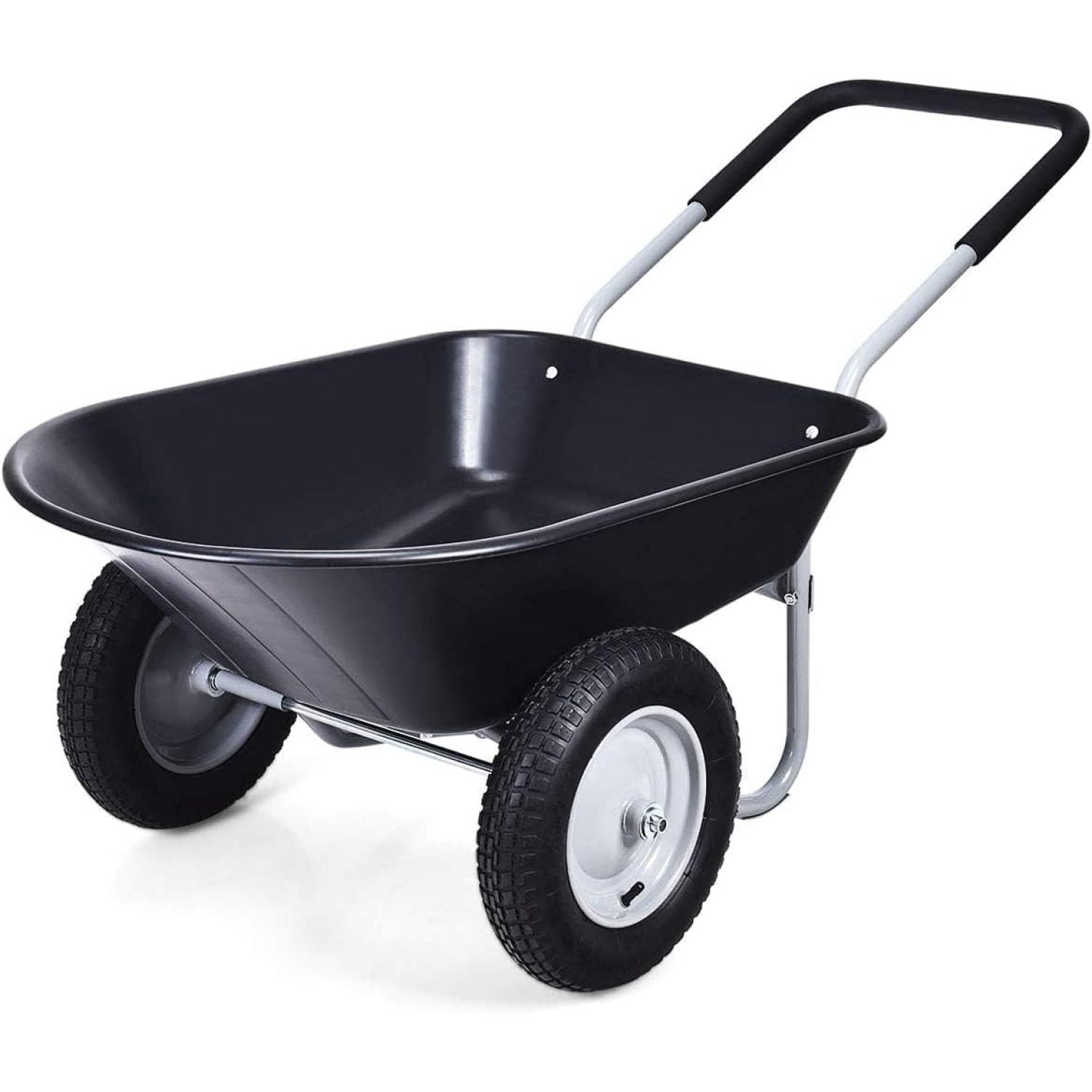 2-Wheeled Garden Wheelbarrow, Heavy Duty Garden Cart, Easy Loading and ...