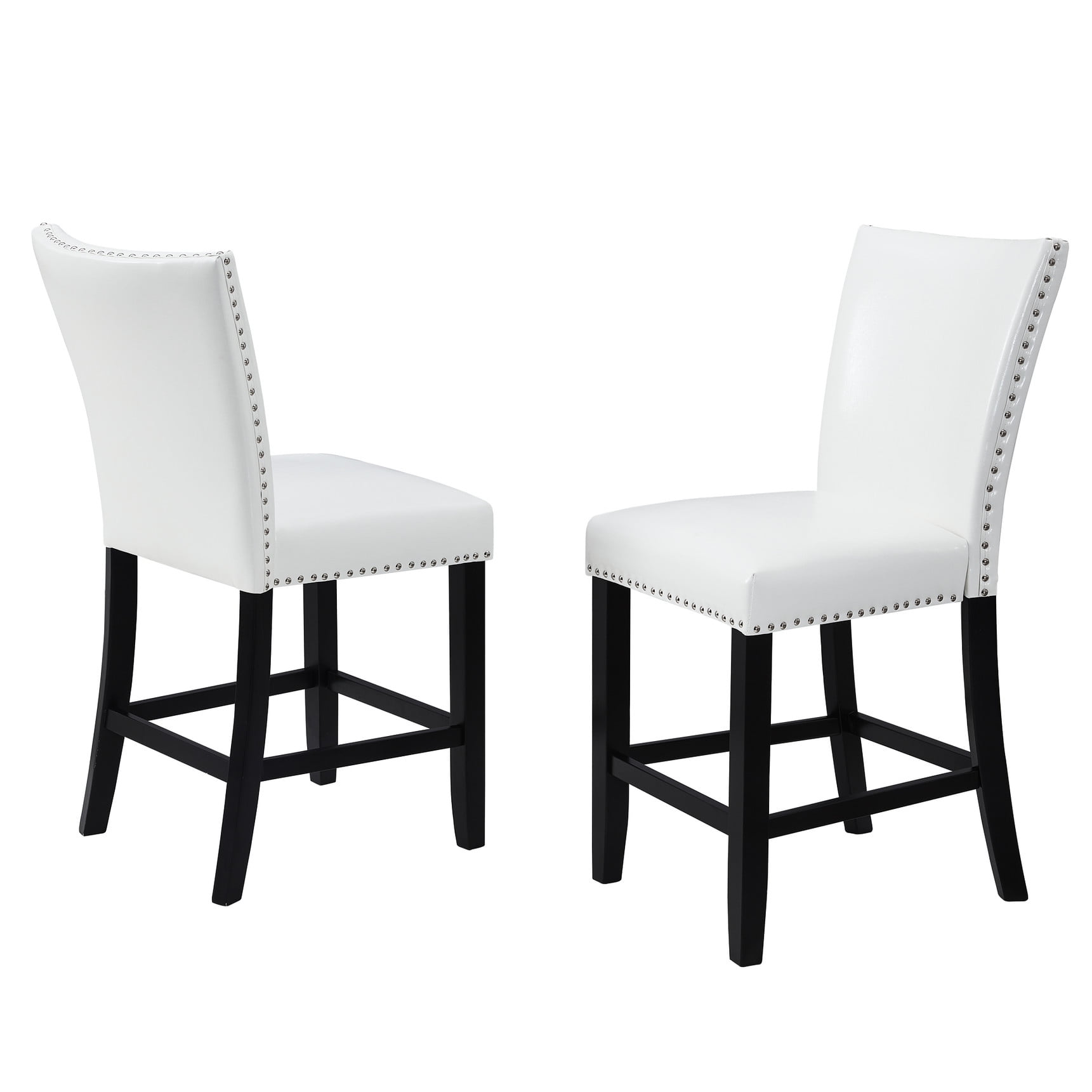 2 White Bar Stools with Counter Height and Chrome Trim - Enhance Your ...