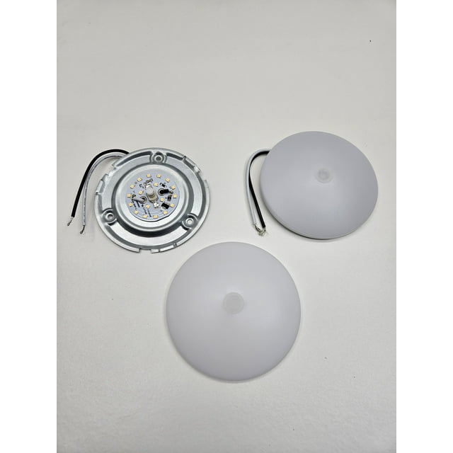 (2) White LED 4.5 inch Round Camper RV Trailer Dome Lights / Switch ...
