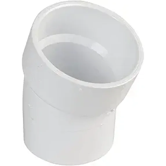 2" White PVC DWV 1/16 Bend 22.5° Street Elbow, Hub x Spigot Plumbing ...