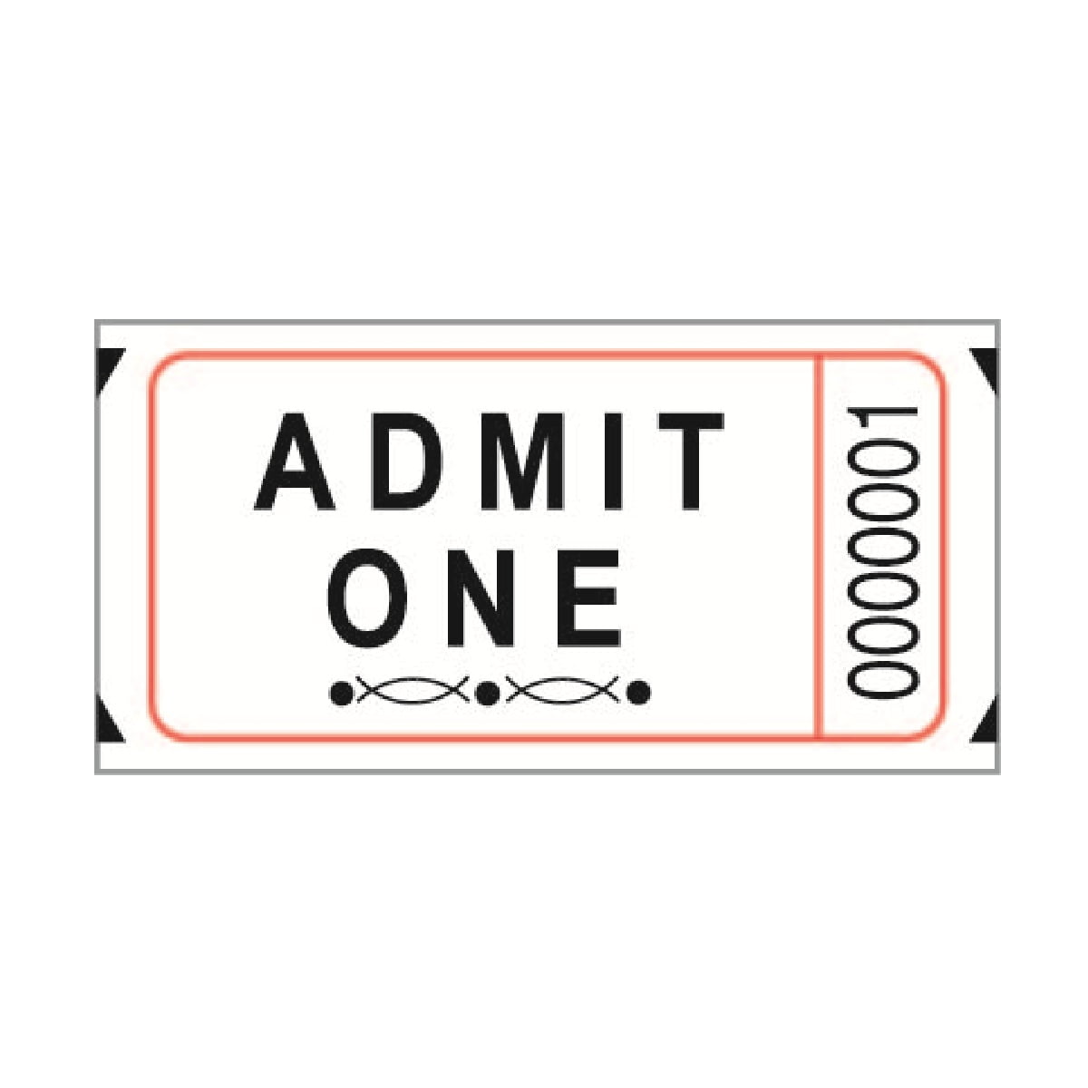 2" White Single Raffle Ticket Roll with Black Ink - Walmart Business ...