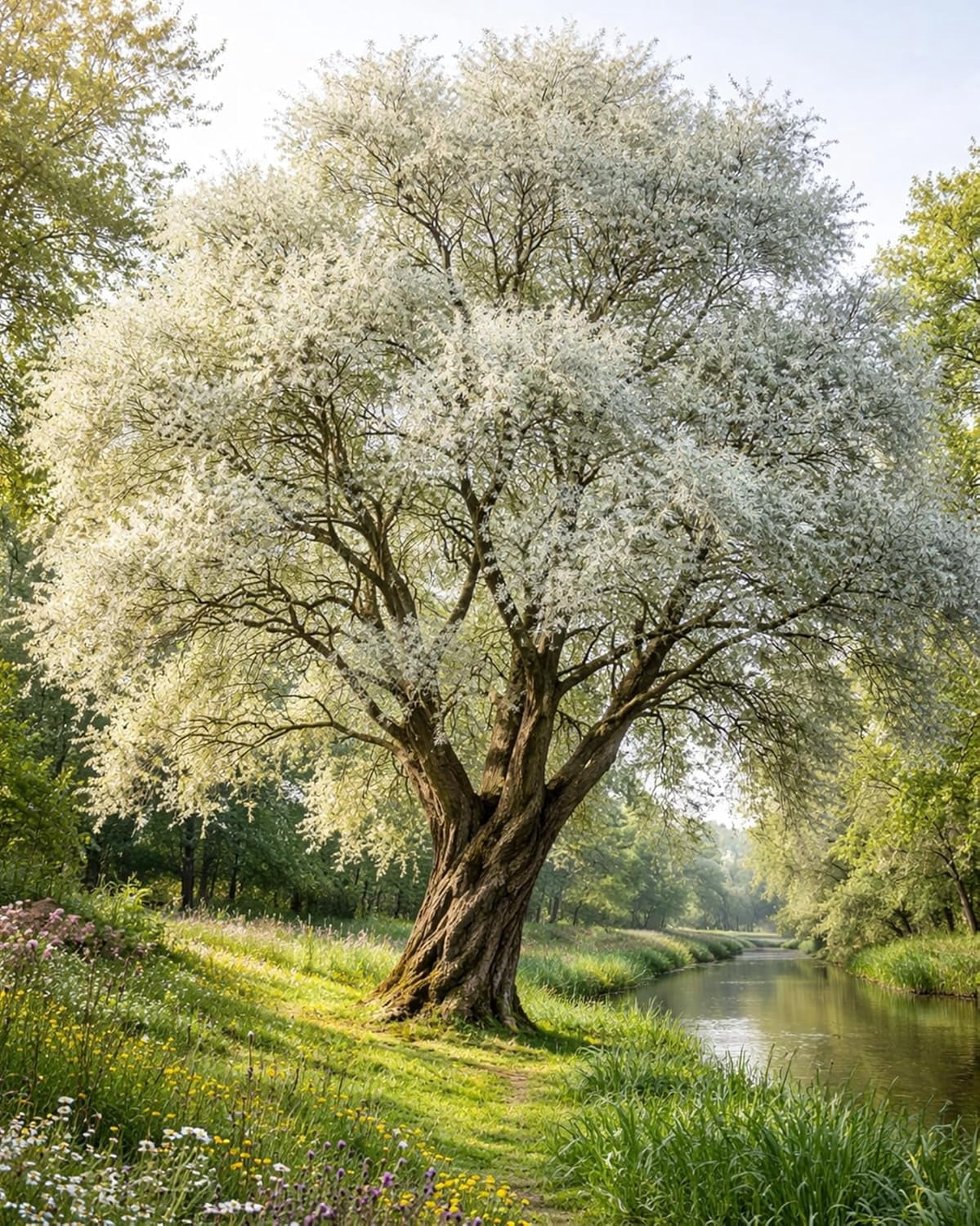 2 White Willow Trees - Rare and Unique Live Tree Plants - White Leaves ...