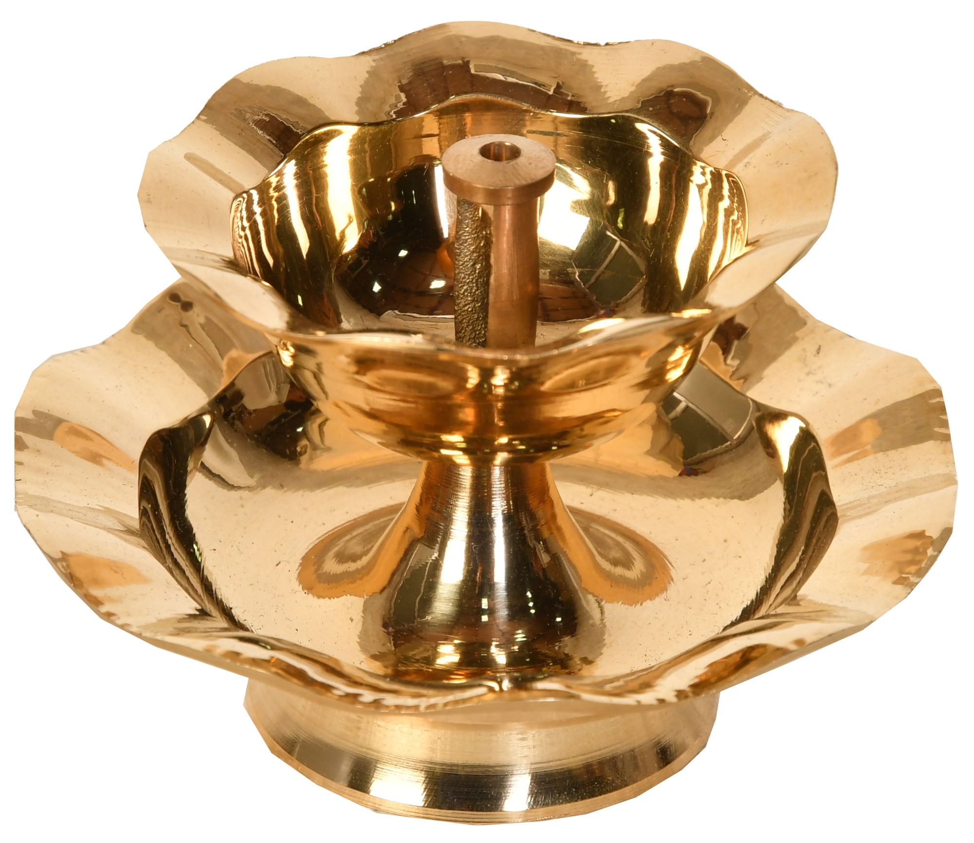 2" Wick Puja Lamp In Brass | Handmade | Made In India - Brass Statue ...