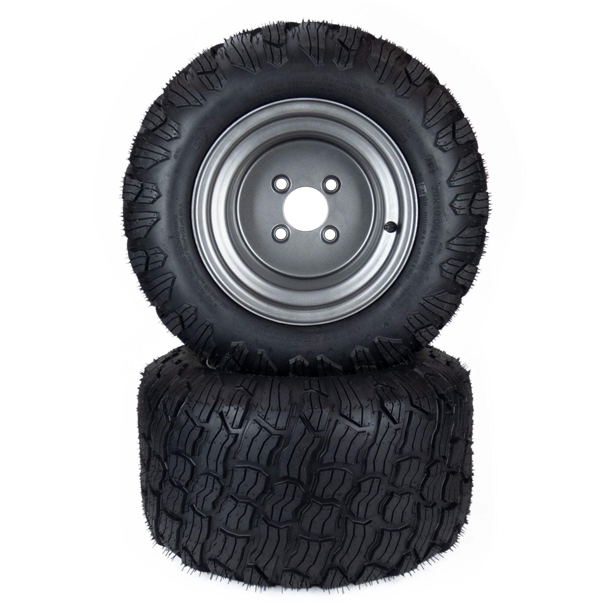 (2) Wide Stance Reaper Turf Tire Assemblies 20x10.00-10 Fits Gravely Compact Pro 44 07101310 ...