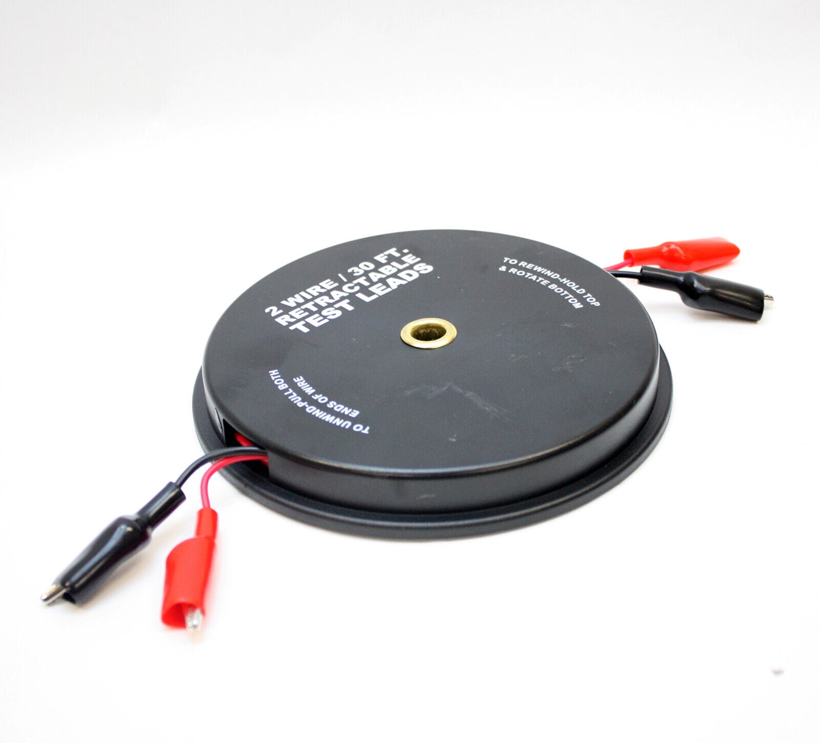2 Wire 30 Feet Retractable Test Leads 18 Gauge Alligator Clips Probe ...