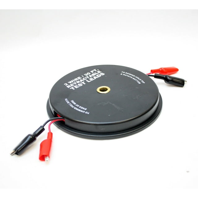 2 Wire 30 Feet Retractable Test Leads 18 Gauge Alligator Clips Probe ...