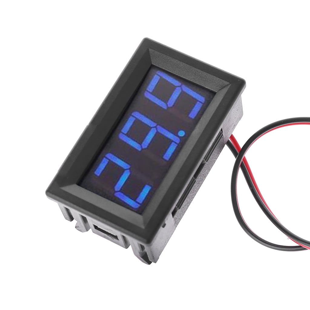 2 Wire Blue 5-120V LED Panel Digital Display Voltage Meter Voltmeter 3 ...