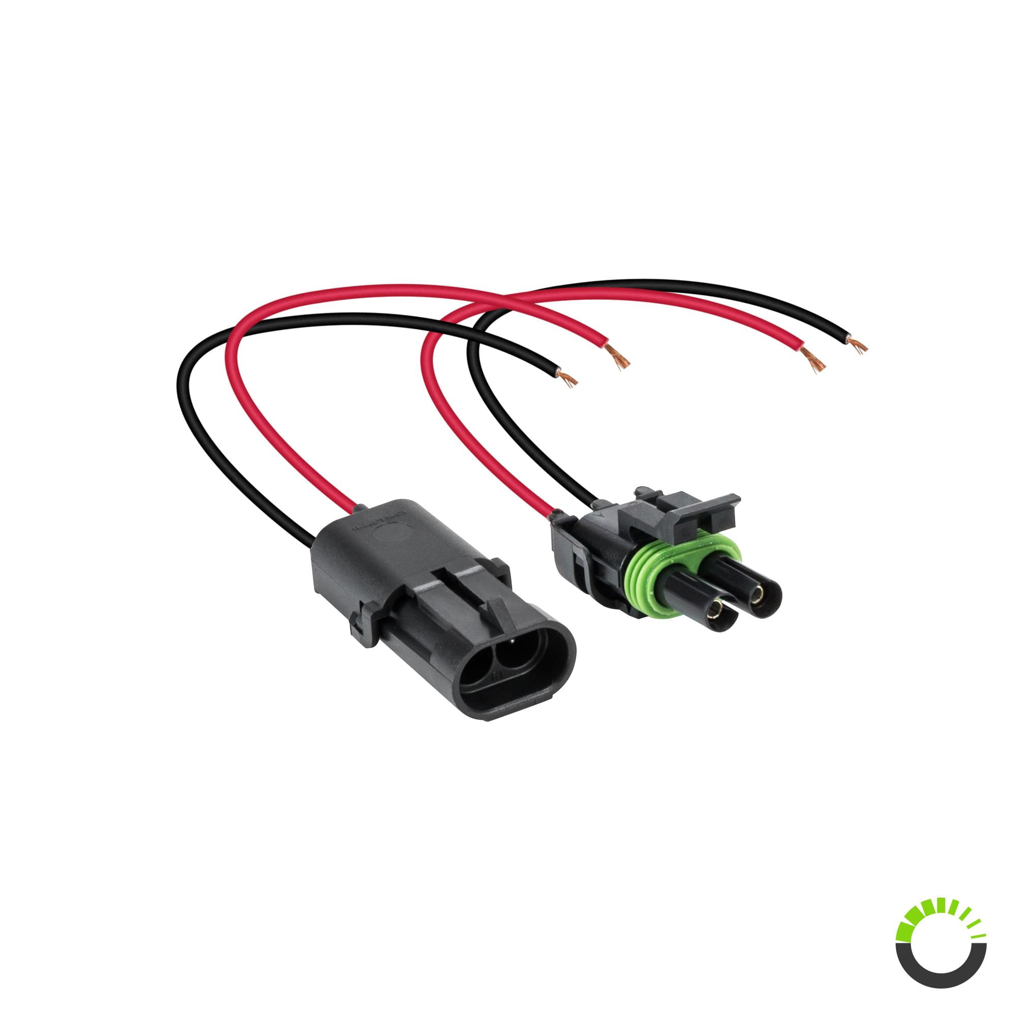 2-Wire Weather Pack Connector Kit Assembled with 10" 16 AWG Wires ...