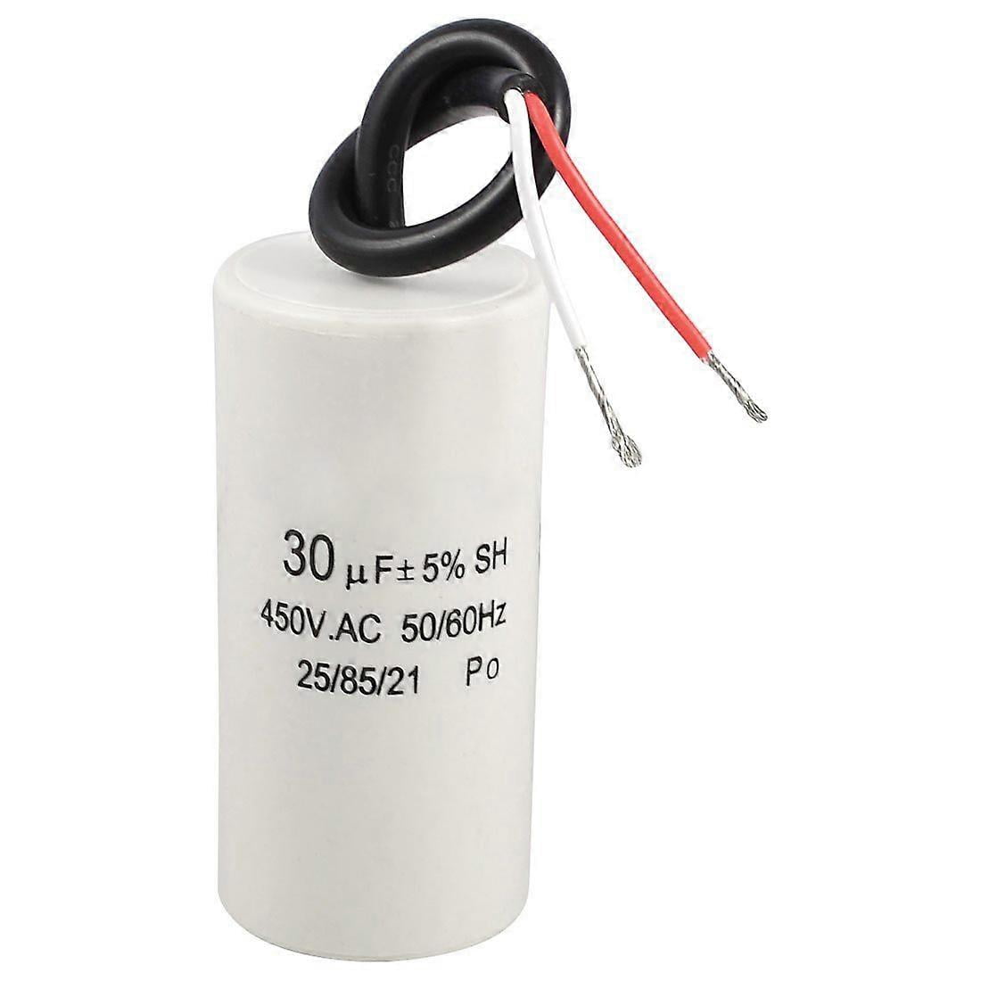 2-Wired Cord 30uF 450VAC 50/60Hz CBB60 Motor Start Run Capacitor - Walmart.com