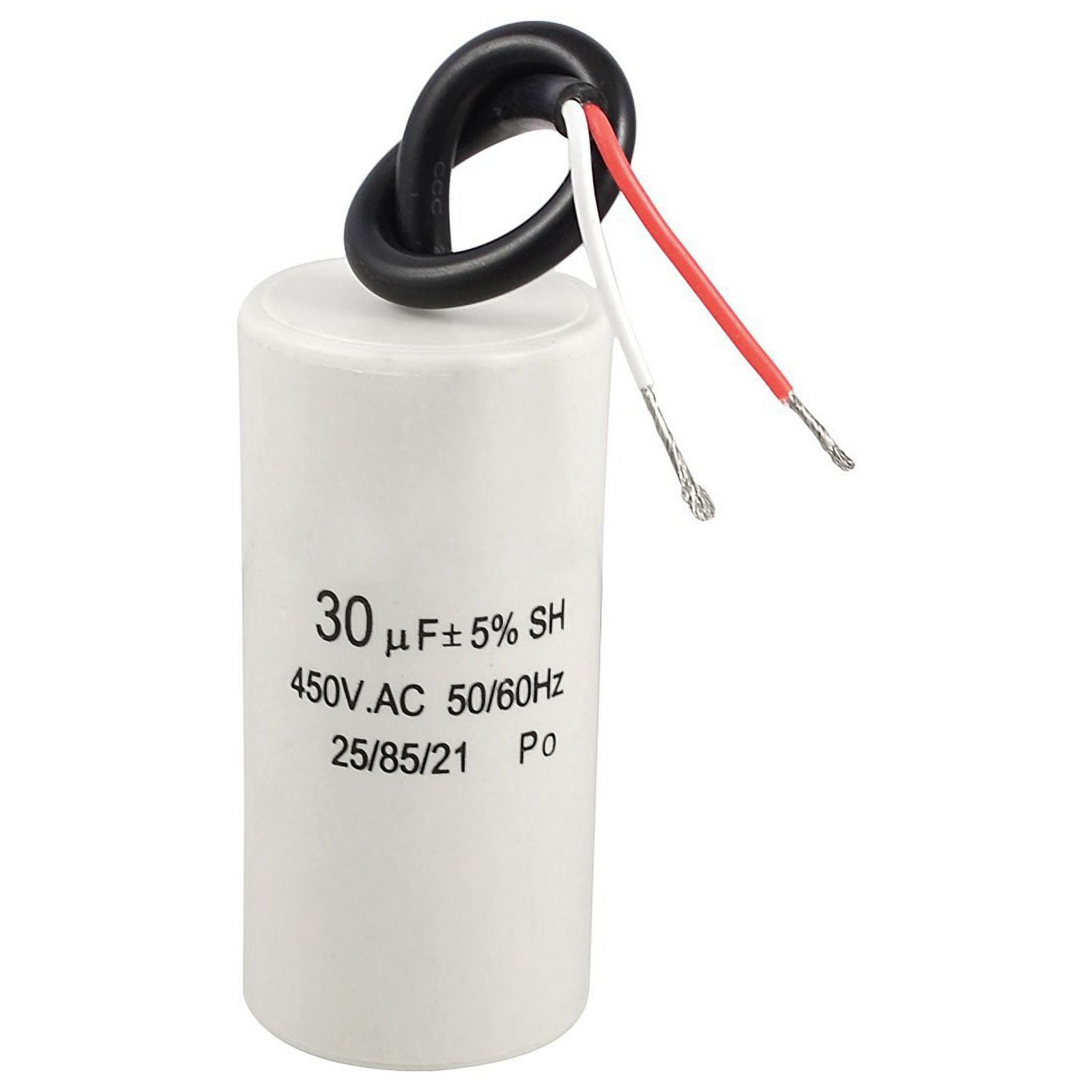 2-Wired Cord 30uF 450VAC 50/60Hz CBB60 Motor Start Run Capacitor ...