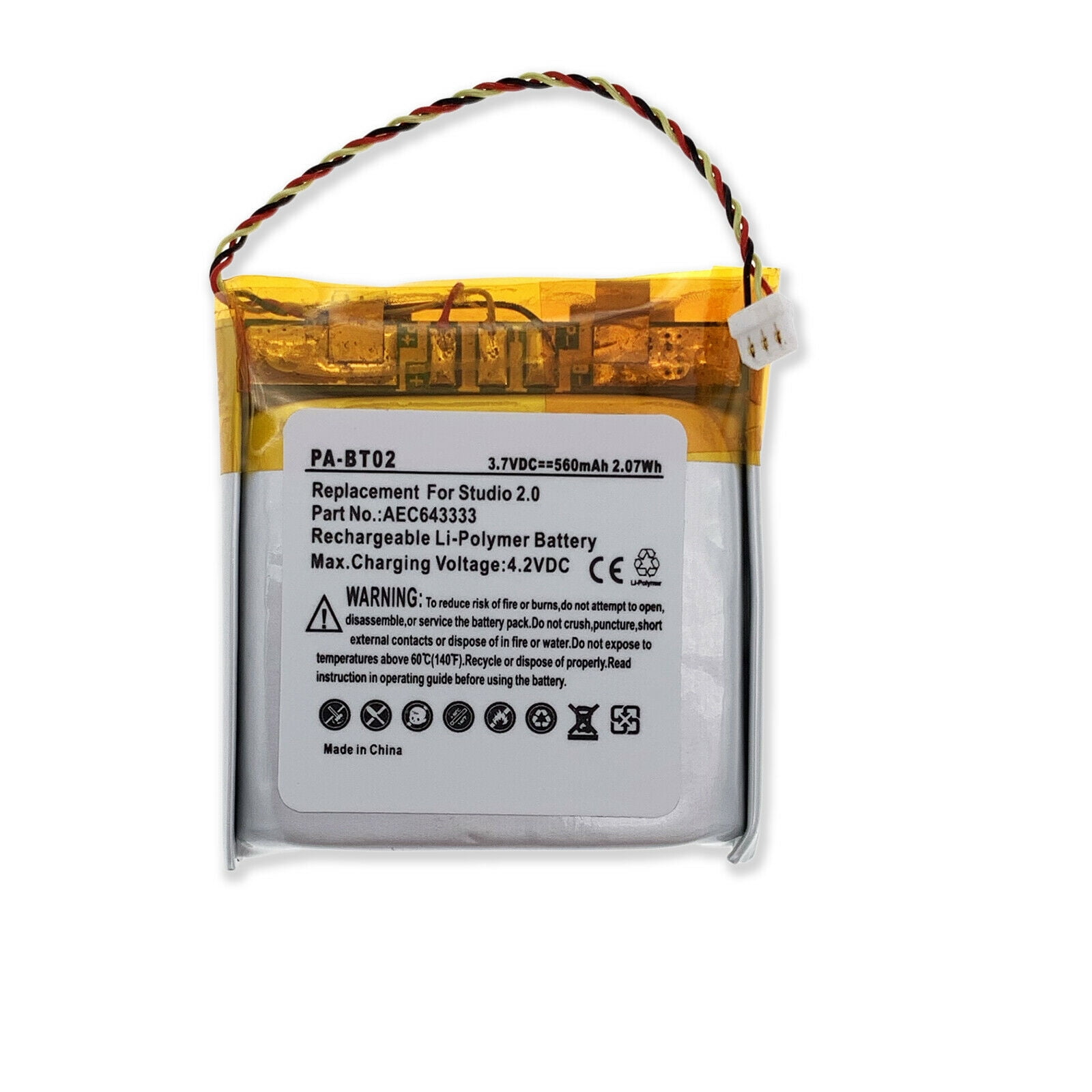 2 Wired / Wireless Replacement Li-Polymer Battery for Beats by Dre ...
