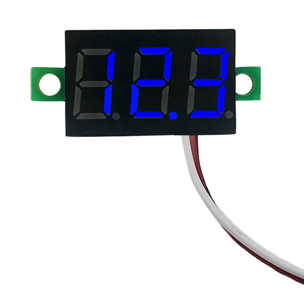 2 Wires DC Voltage Display DC 2.5V-40V 0.28 Inch LED Screen Meter (Blue ...
