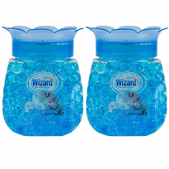 2 Wizard Fresh Linens Scent Crystal Gel Beads Air Freshener Home Odor ...
