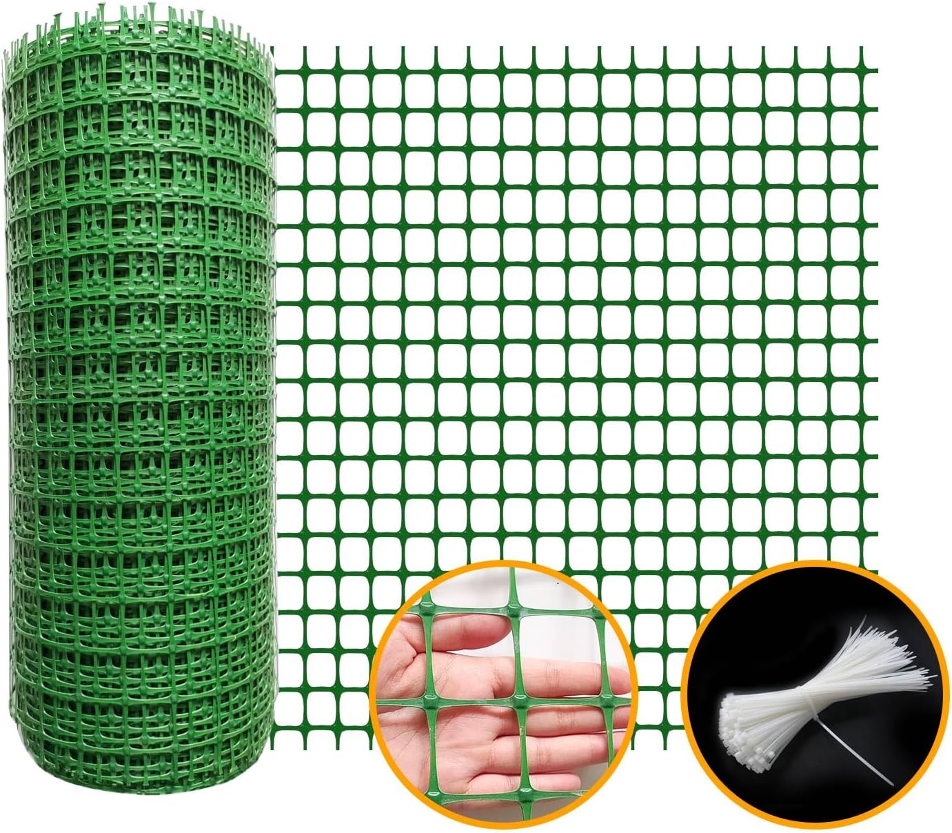 2 X 164 Ft Plastic Safety Fence with Thickened Mesh for Animal Barrier ...