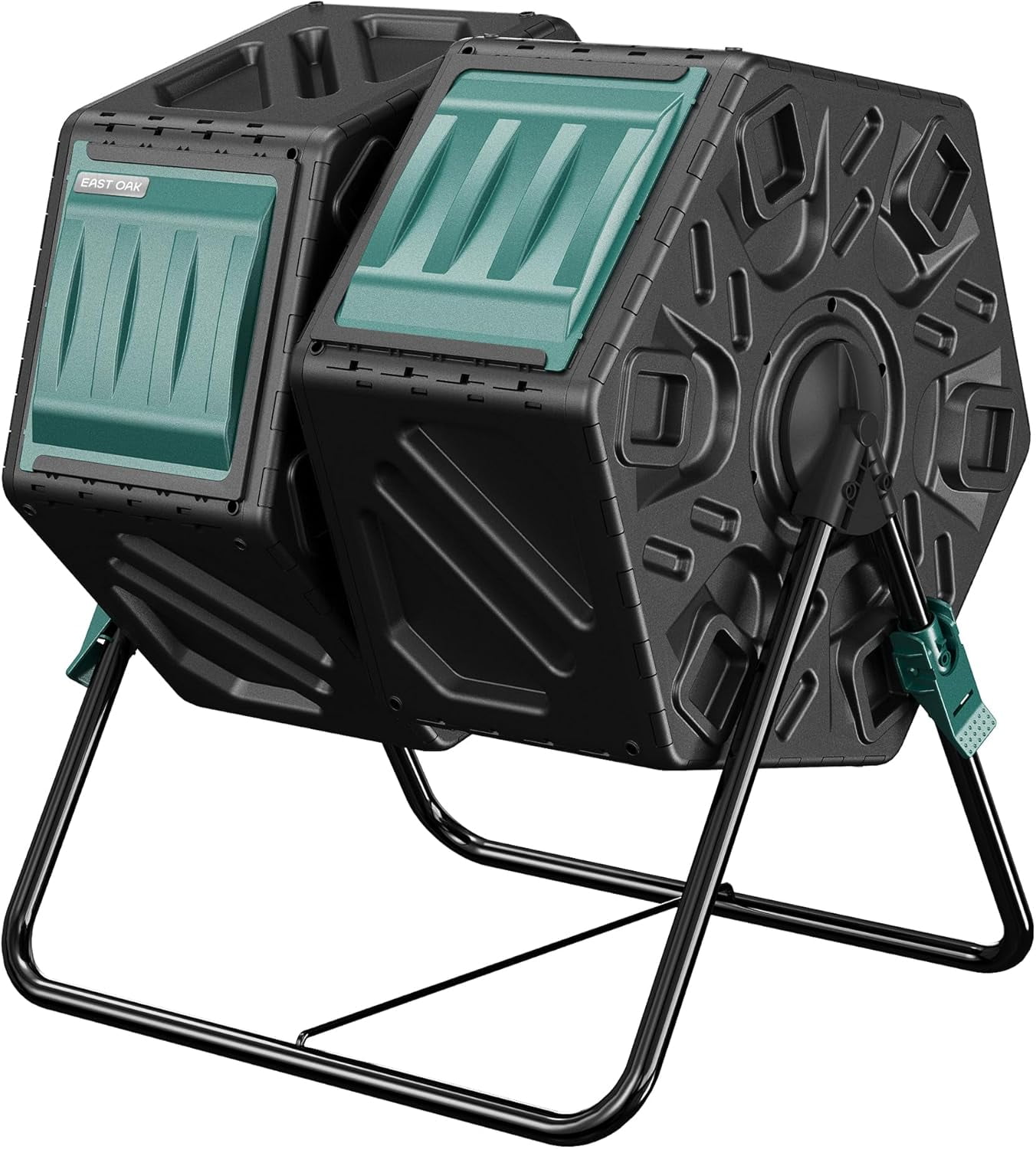 2 X 18.5 Gallon Dual Chamber Outdoor Compost Tumbler, Rotating ...