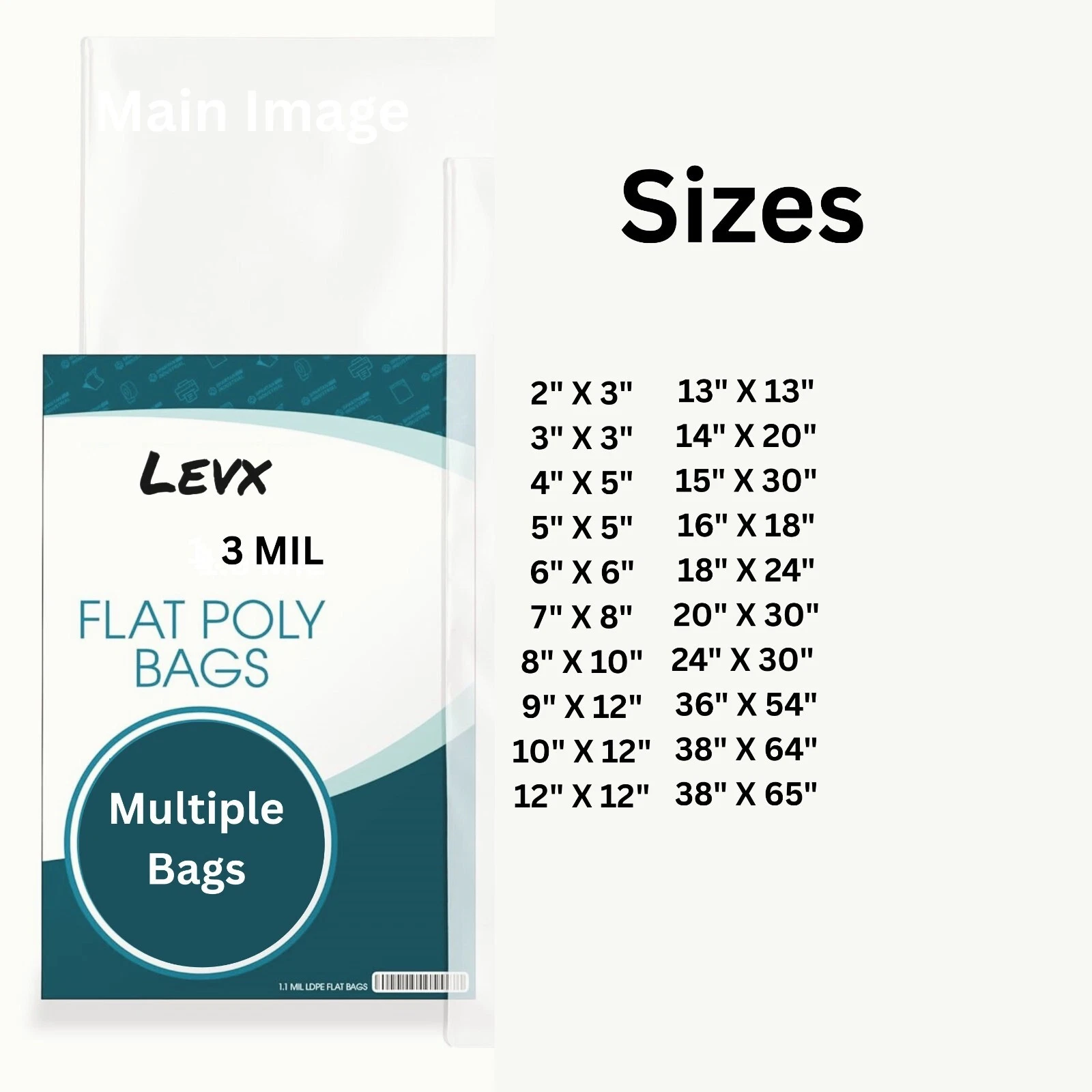 2" X 3"-38" X 65" 3 Mil LDPE Flat Poly Bag, Multiple Qty Open Top Package - Walmart.com