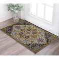 2' X 3' Gray Purple And Gold Wool Medallion Hand Tufted Area Rug ...