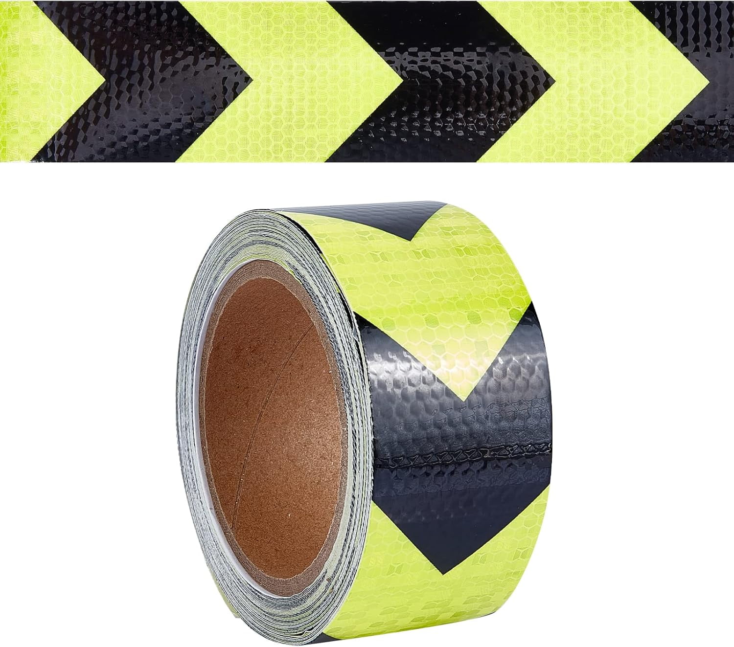 2" X 33ft Reflective Hazard Warning Tape Yellow Green/Black Arrow ...