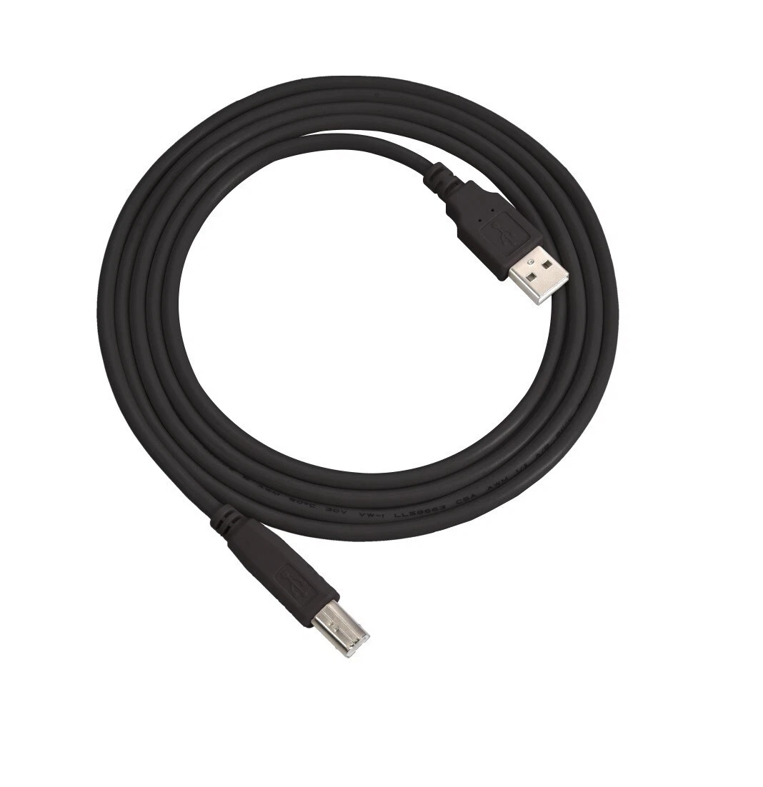 2 X Black 6Ft Usb 2.0 A Male To B Male 28/26 Awg Printer Cable ...